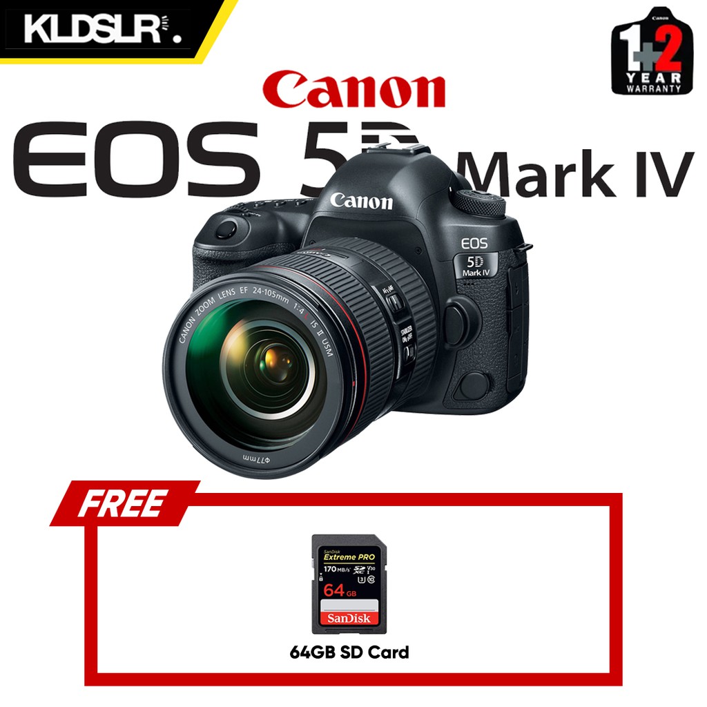 Canon EOS 5D Mark IV / 5DIV / 5DM4 / 5D4 DSLR Camera with 24-105mm f/4L ...