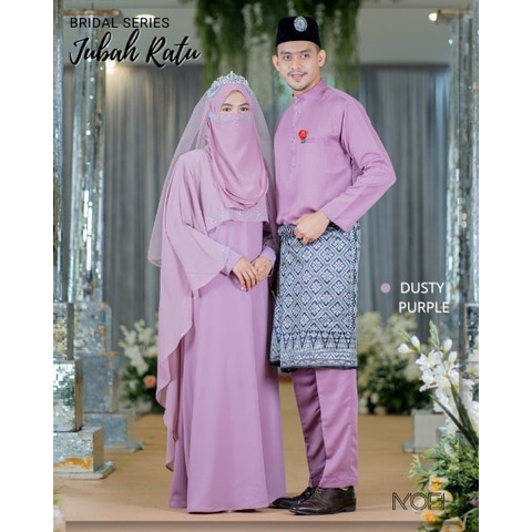 BAJU DRESS | BAJU JUBAH Bridal Set Ratu Arab In Dusty Purple | Full set ...