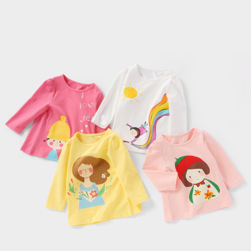 Cotton GIRLS LONG-HAND T-SHIRTS 1 | Shopee Malaysia