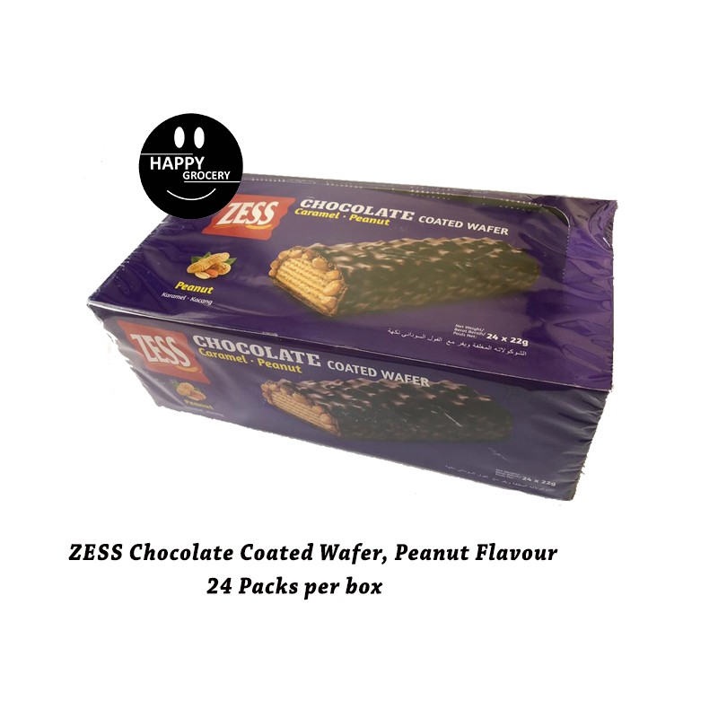 Zess Chocolate Coated Wafer (Orange/Chocolate/Peanut) 24pcs | Shopee ...