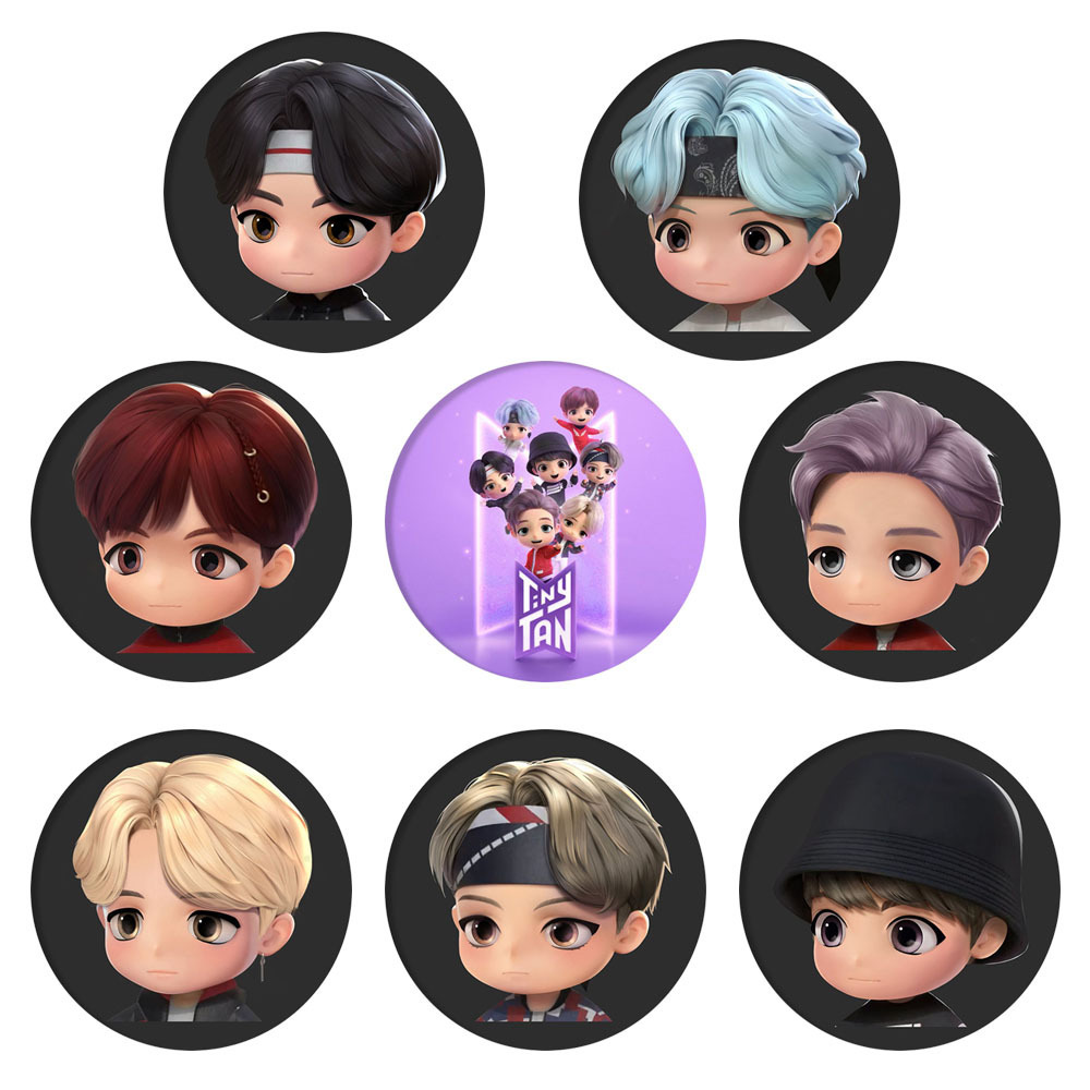New Kpop BT21 Bts JIMIN Tiny TAN Pins Cute Cartoon Gift Badge Corsage ...