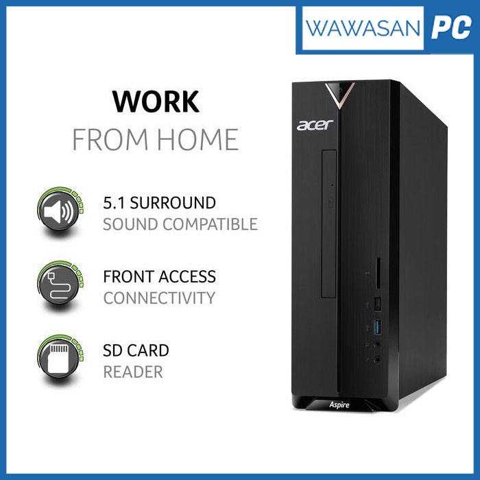 Acer Aspire XC-895 Desktop i3-10100 4GB DDR4 256GB SSD UHD Graphics 630 ...