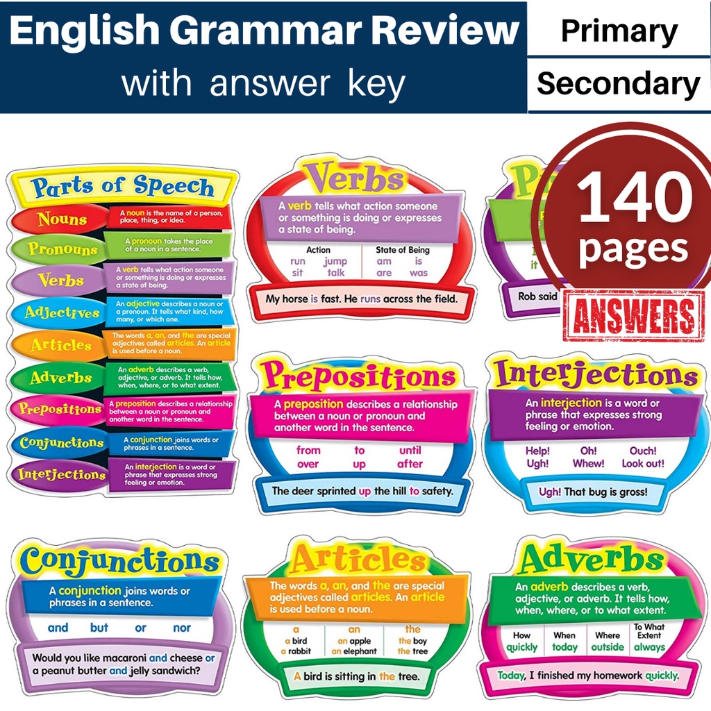 EM6 English Language Review Year 1 - Year 8 With Answers | Secondary English Grammar Workbook ...