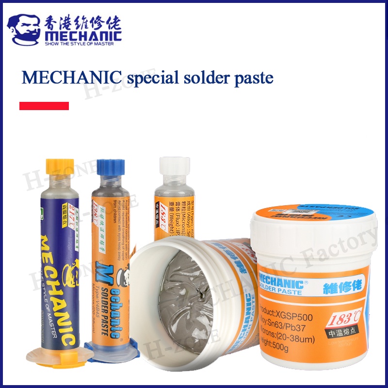 MECHANIC 138℃ 217℃ Lead-Free BGA Solder Paste Flux Low High Temperature ...