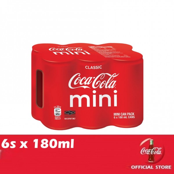 【Classic Coca-Cola Mini 6x180ml#迷你可口可乐#】小小罐刚刚好#Limited Edition Mini ...