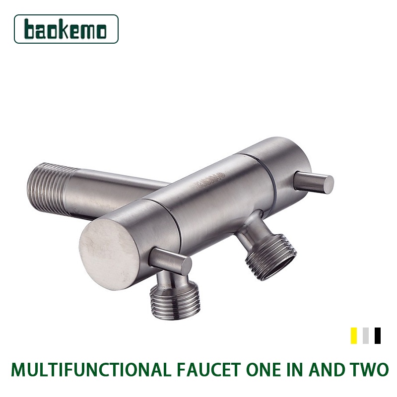 304 Stainless Steel Double Multi-Functional Faucet One In Two Out Three ...