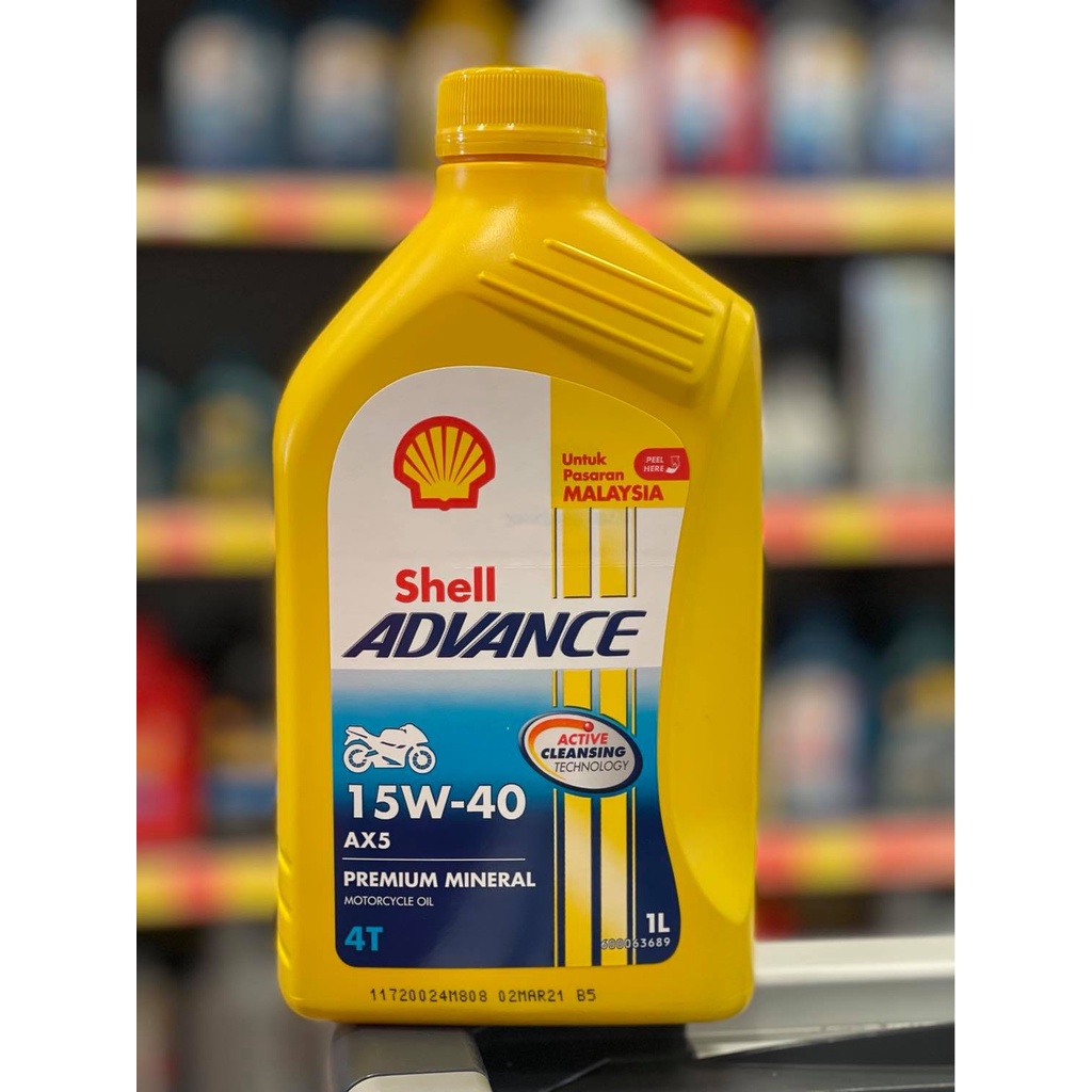 Shell Advance AX5 15W-40 Motor Oil (Minyak Hitam Motor) 1L | Shopee ...