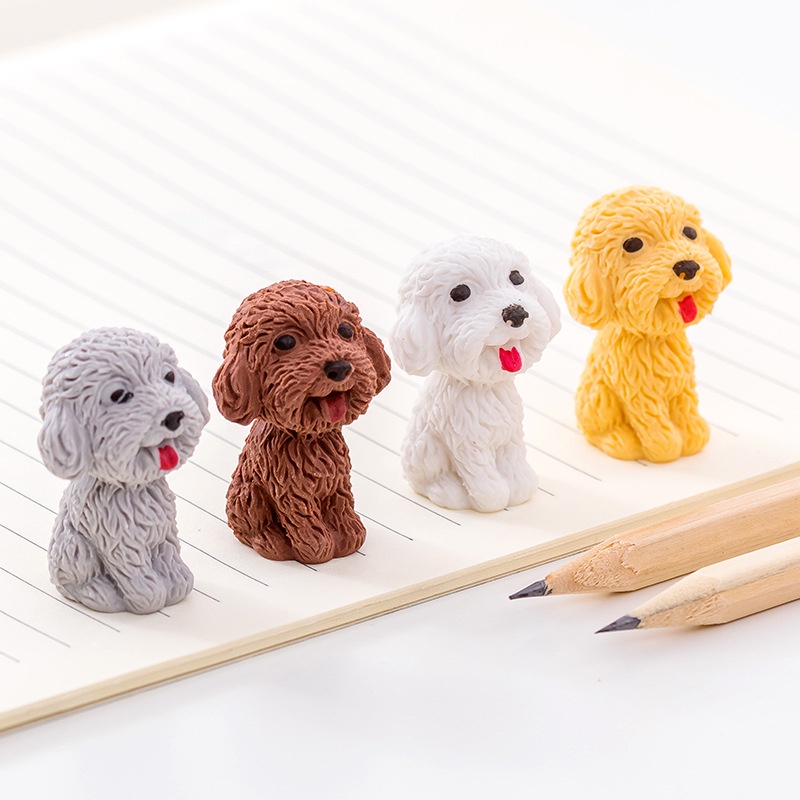 1Pc Cartoon Style Teddy Dog Eraser/Novelty Funny Puppy Eraser For Kids ...