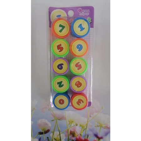 10pcs Kids Numbering stamping chop with red ink | Shopee Malaysia
