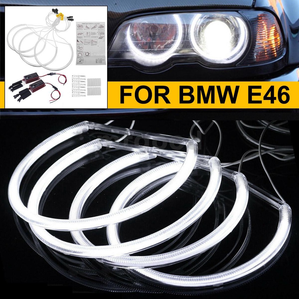 4x CCFL LED Angel Eyes Light Rings Set Car Headlight For BMW E46 146mm+131mm | Shopee Malaysia