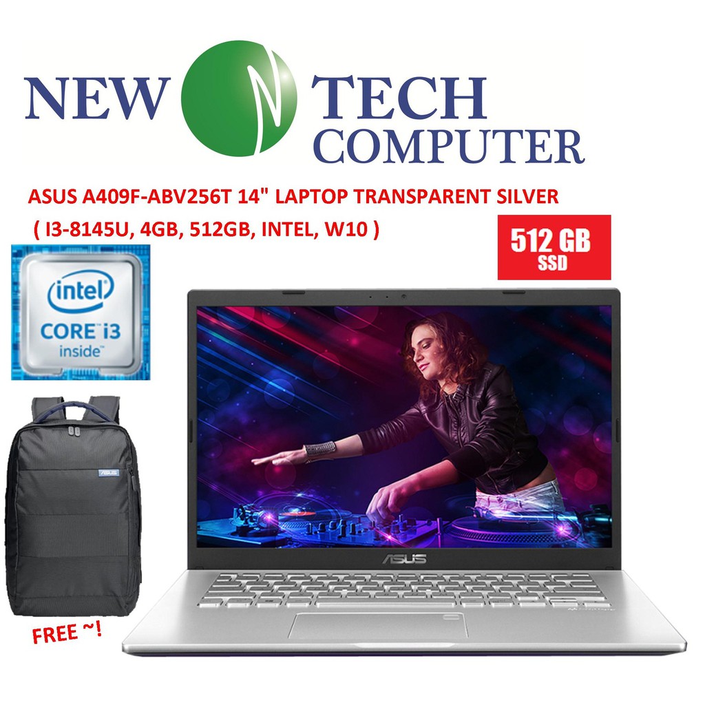 Asus A409F-ABV256T SILVER / A409F-ABV255T GREY 14" Laptop ( I3-8145U ...