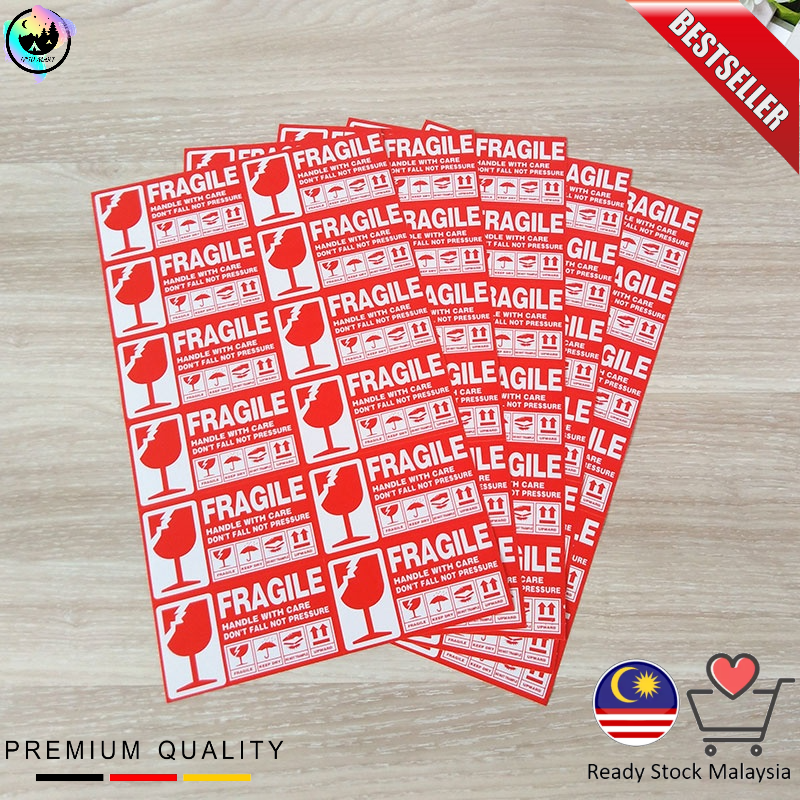 [Ready Stock] 1000 PCS FRAGILE Sticker Fragile Label Warning Label ...