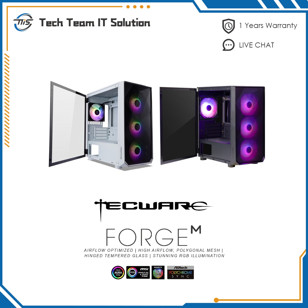Tecware Forge M Omni ARGB MATX (With 4 ARGB Fans) | Shopee Malaysia