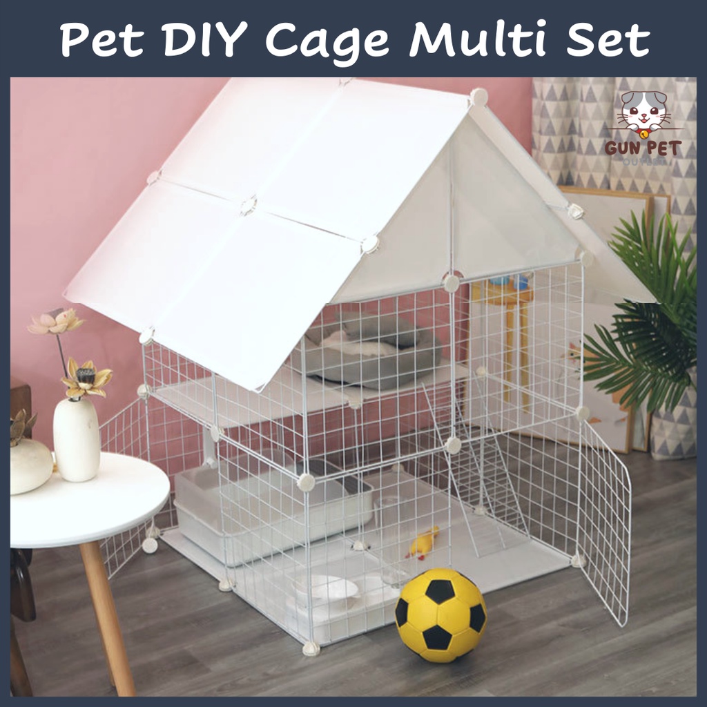 GUN PET DIY Cage Set Fence Big Set Dogs Dog Cat Rabbits Cats Iron Metal ...