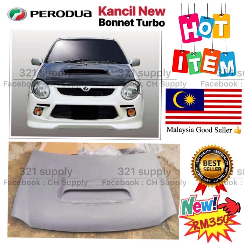 KANCIL BULAT FRONT BONNET With Air Scoop Turbo LL8033 // Kancil ...