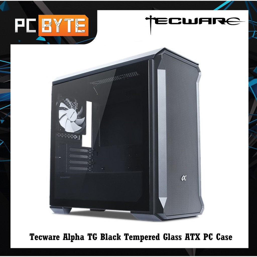 Tecware Alpha TG Black Tempered Glass ATX PC Case | Shopee Malaysia