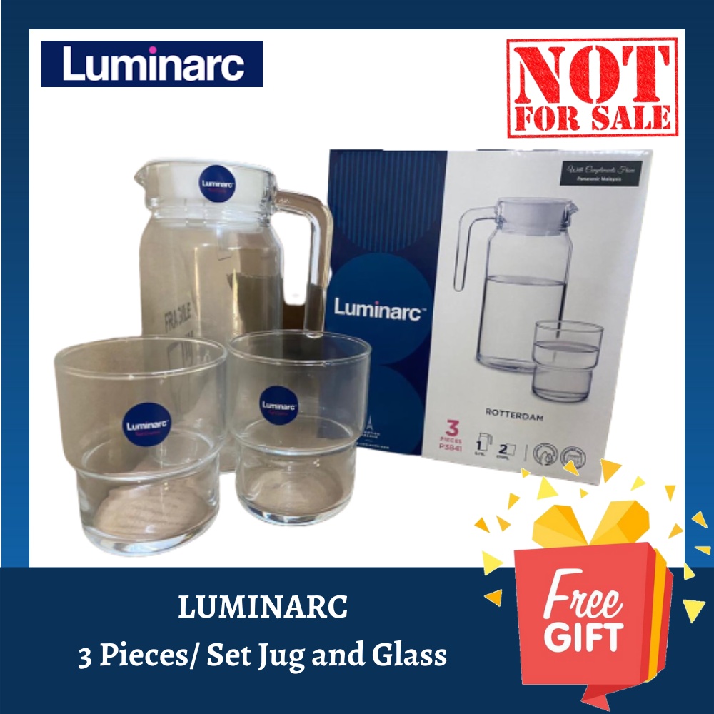 [3 pieces/SET] Luminarc Jug and Glass Set | Shopee Malaysia