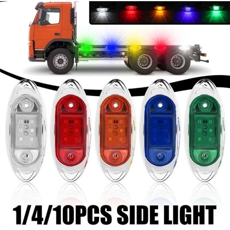 1pcs Lampu lori Tepi Isyarat Truck Lori 6 LED Side Lamp 24V universal ...