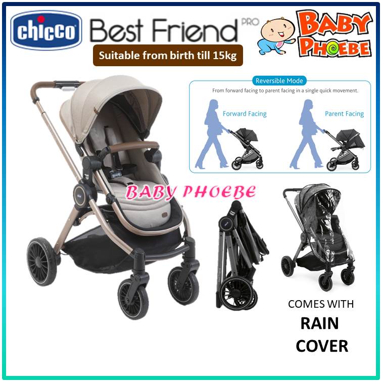 Chicco Best Friend Pro Stroller - Comes with Rain Cover Newborn to 15kg ...