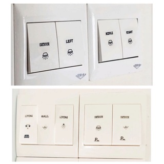 Minimalist Waterproof Switch Sticker / Electric Electrical Label / Suis ...