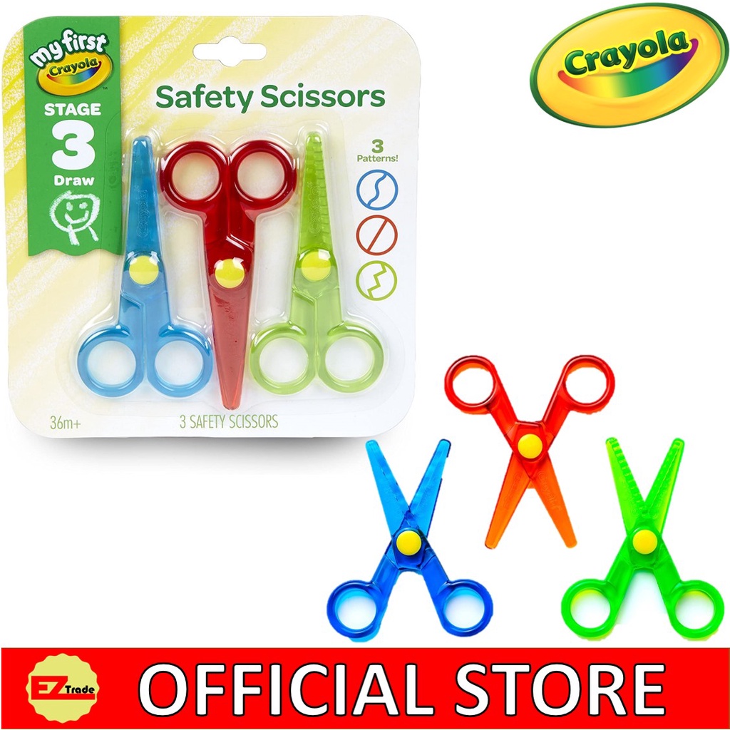 Crayola Safety Scissors - Red/Green/Blue (Pack of 3) 811458 | Shopee ...