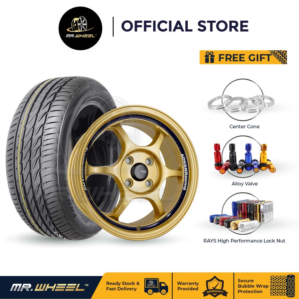 [Package Set] New Sport Rim ADVAN RACING RG1 15x6.5 4x100 15 inch 4x100 with New Tyre Mr Wheel ...