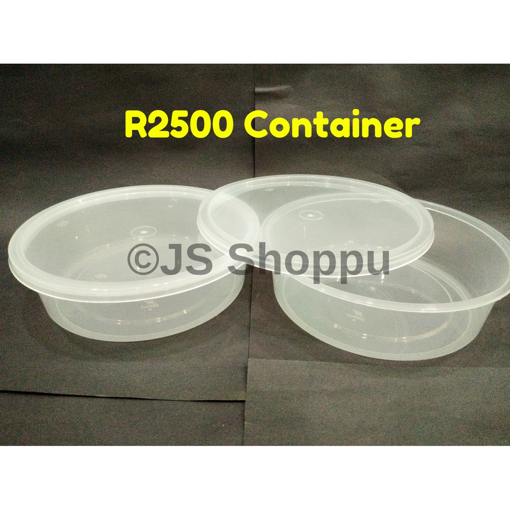 R2500 (2500ml) Round Disposable Plastic Food Container (30pcs±) / Bekas ...