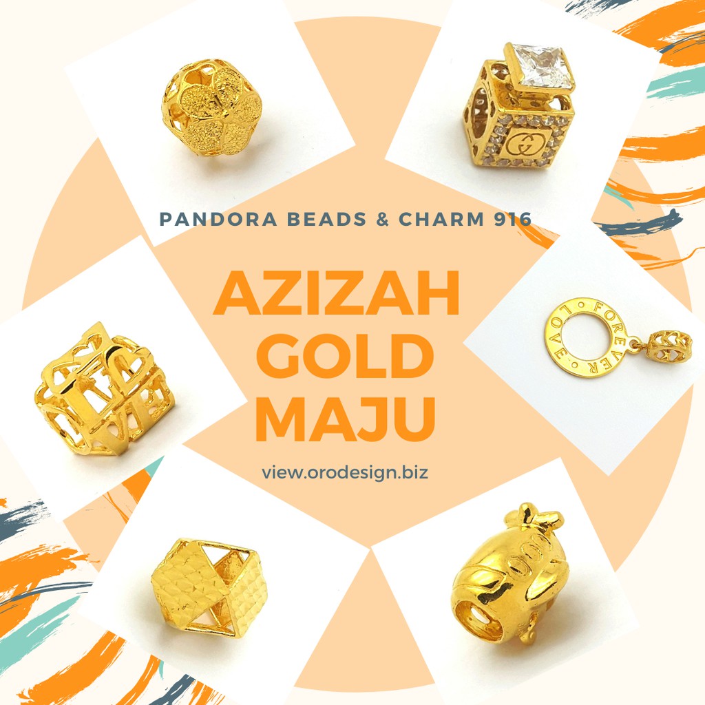 Pandora Charm & Beads 💎 Emas 916 💎 Orodesign 🌟🌟 RARE & UNIQUE & ANTIQUE ...