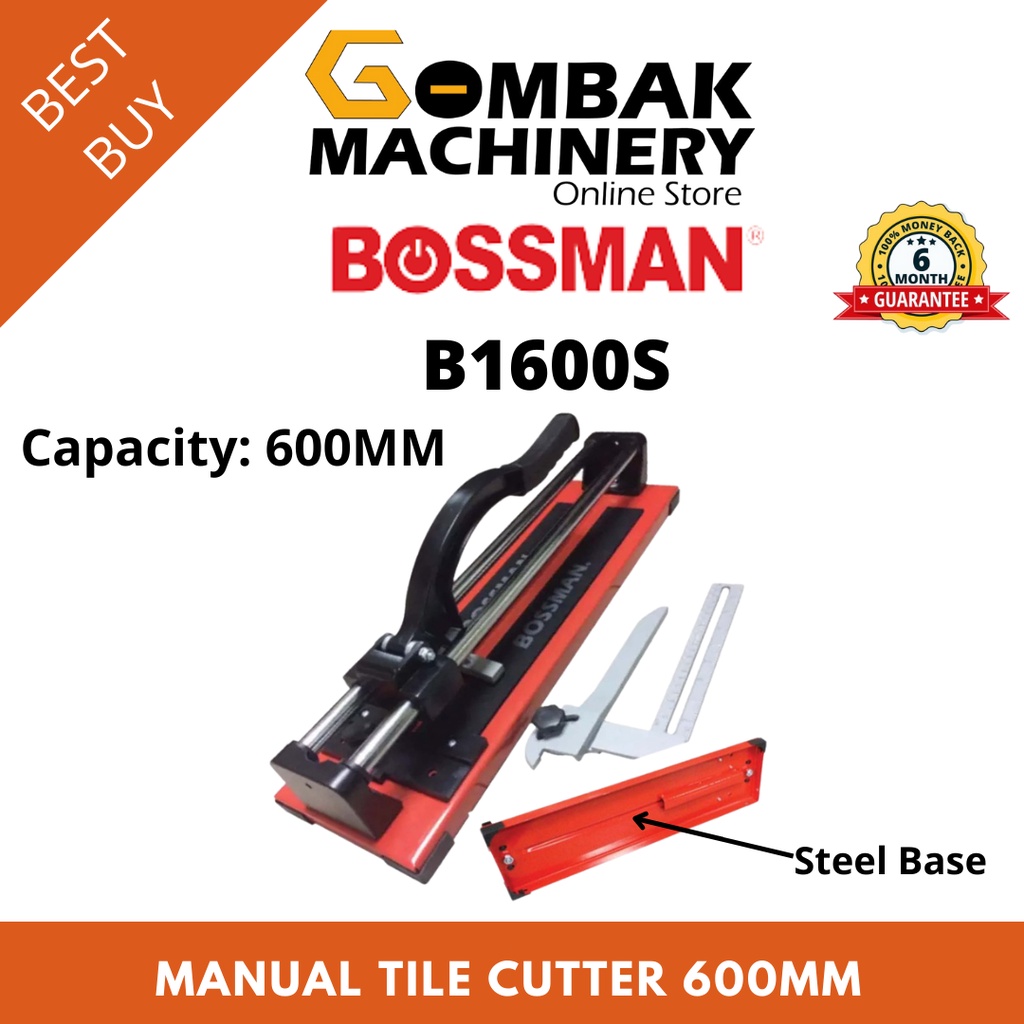 BOSSMAN B1600S 600mm Double Rail Manual Tile Cutter -6 Months Warranty ...