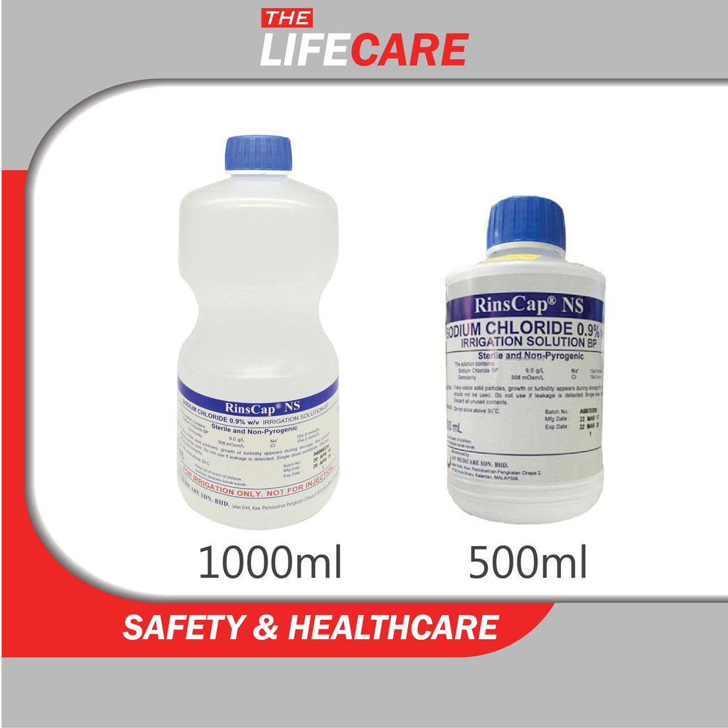 Rinscap NS Normal Saline Sodium Chloride 0.9% Irrigation Solution 500mL ...