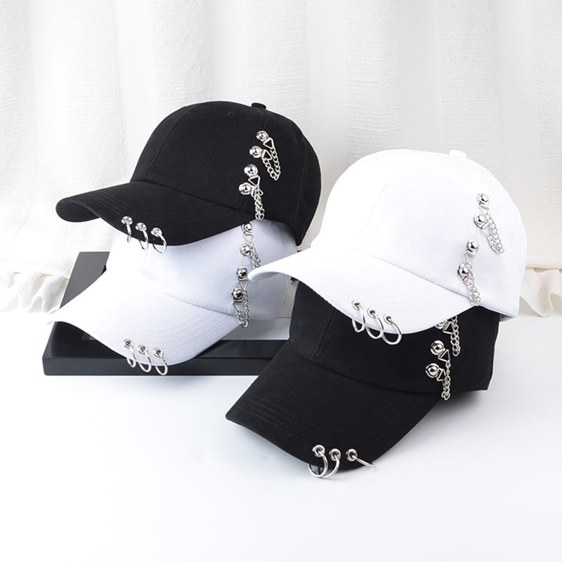 Metal Ring Iron Hoop topi lelaki Baseball Cap men topi woman Adjustable ...