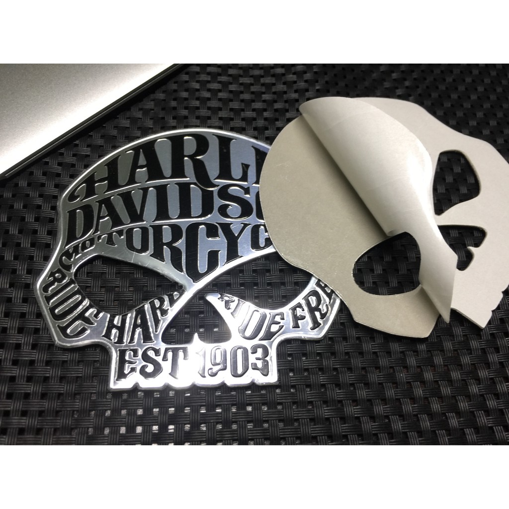 Harley Davidson Ghost Metal Skull Biker Live to Ride 3D Badge Sticker ...
