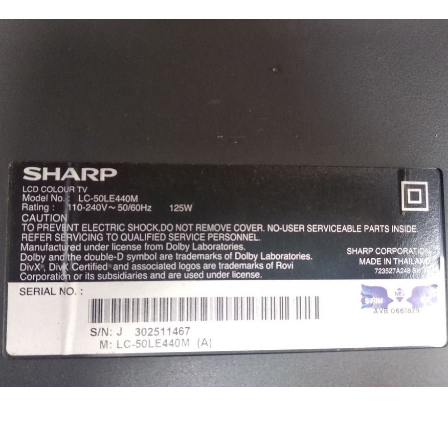 SHARP LC-50LE440M | MOTHERBOARD T.VST59.91A POWERBOARD CCP-3400ST TCON 50T10-C02 T500HVD02.0 ...