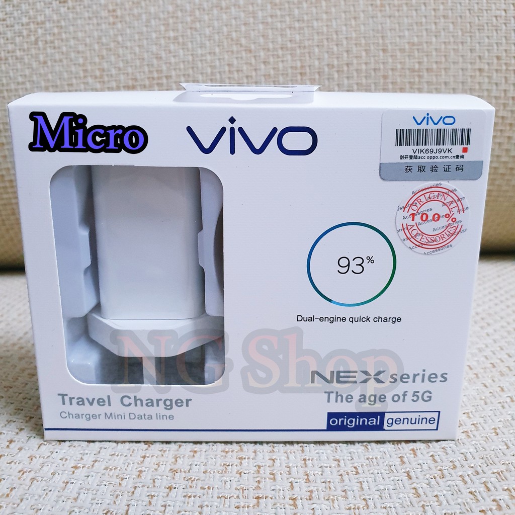 Vivo Dual-engine Quick Charge Power Qualcomm Adapter with Vivo Fast Charging Micro USB Cable ...