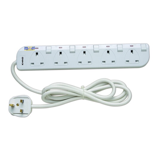 Khind Trailing Socket 5 Gang 13A trailling socket with 2 meters wire in ...