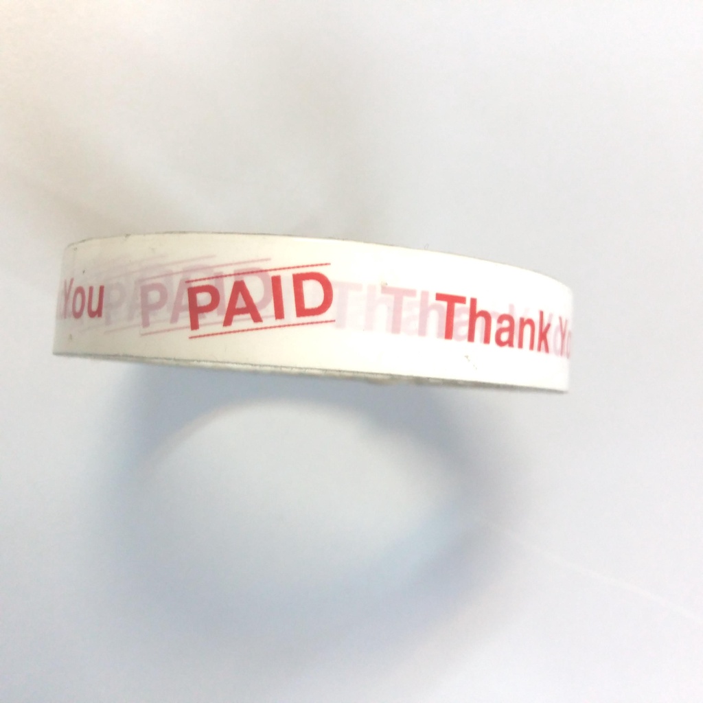 Thank You Tape / Paid Tape White Background, Red Wordings | Shopee Malaysia