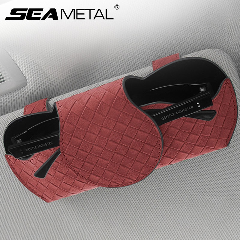 SEAMETAL Car Sunglasses Box Case Glasses Storage Holder Car Sun Visor ...