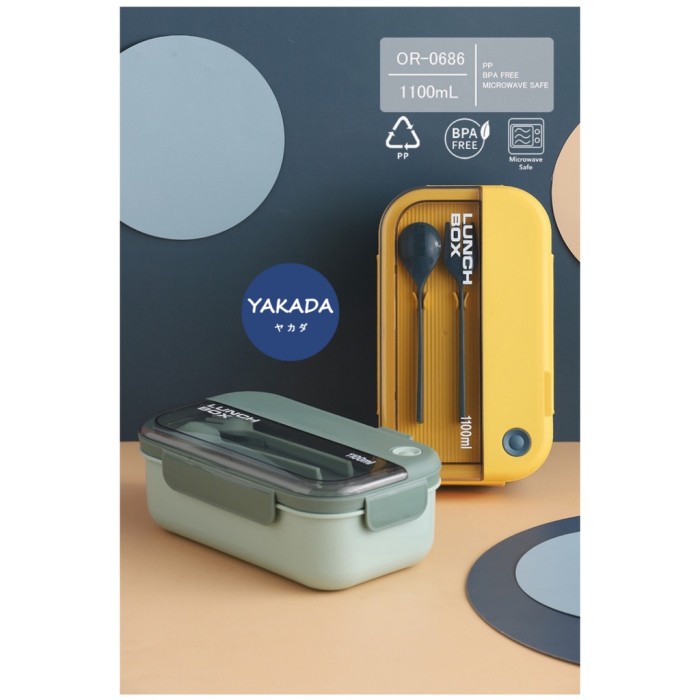Yakada Lunchbox Set Lunch Box OR-0686 2 Dividers 1100 ML | Shopee Malaysia