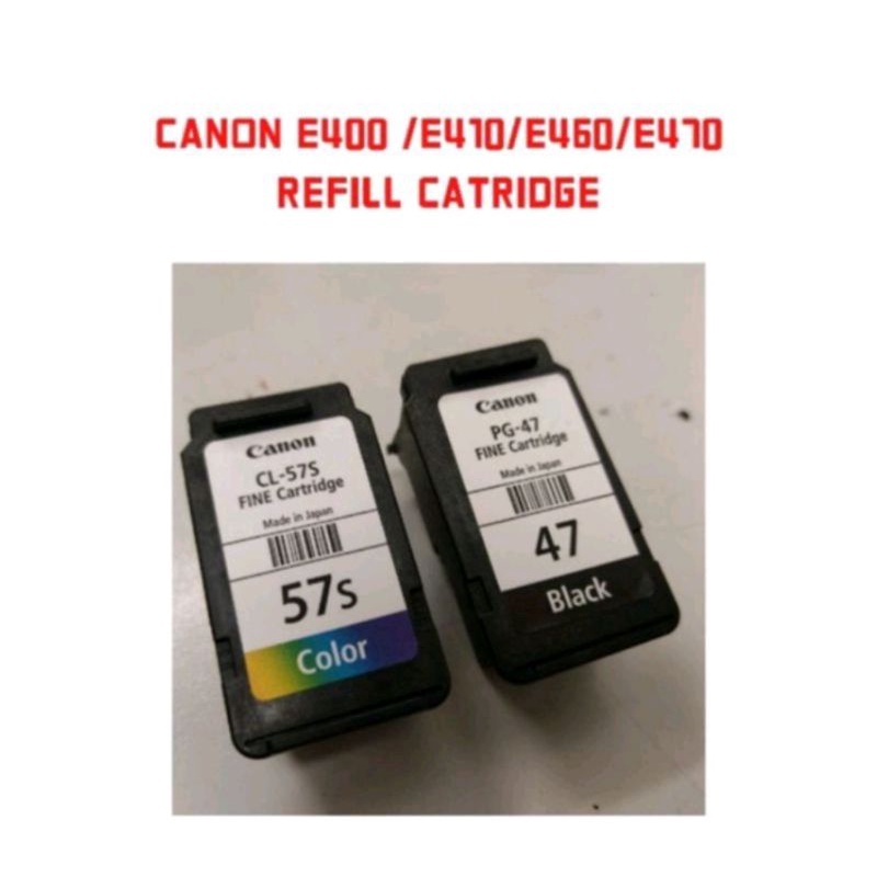 CANON PG47/CL 57S REFILL CATRIDGE FOR CANON E SERIES PRINTER | Shopee ...