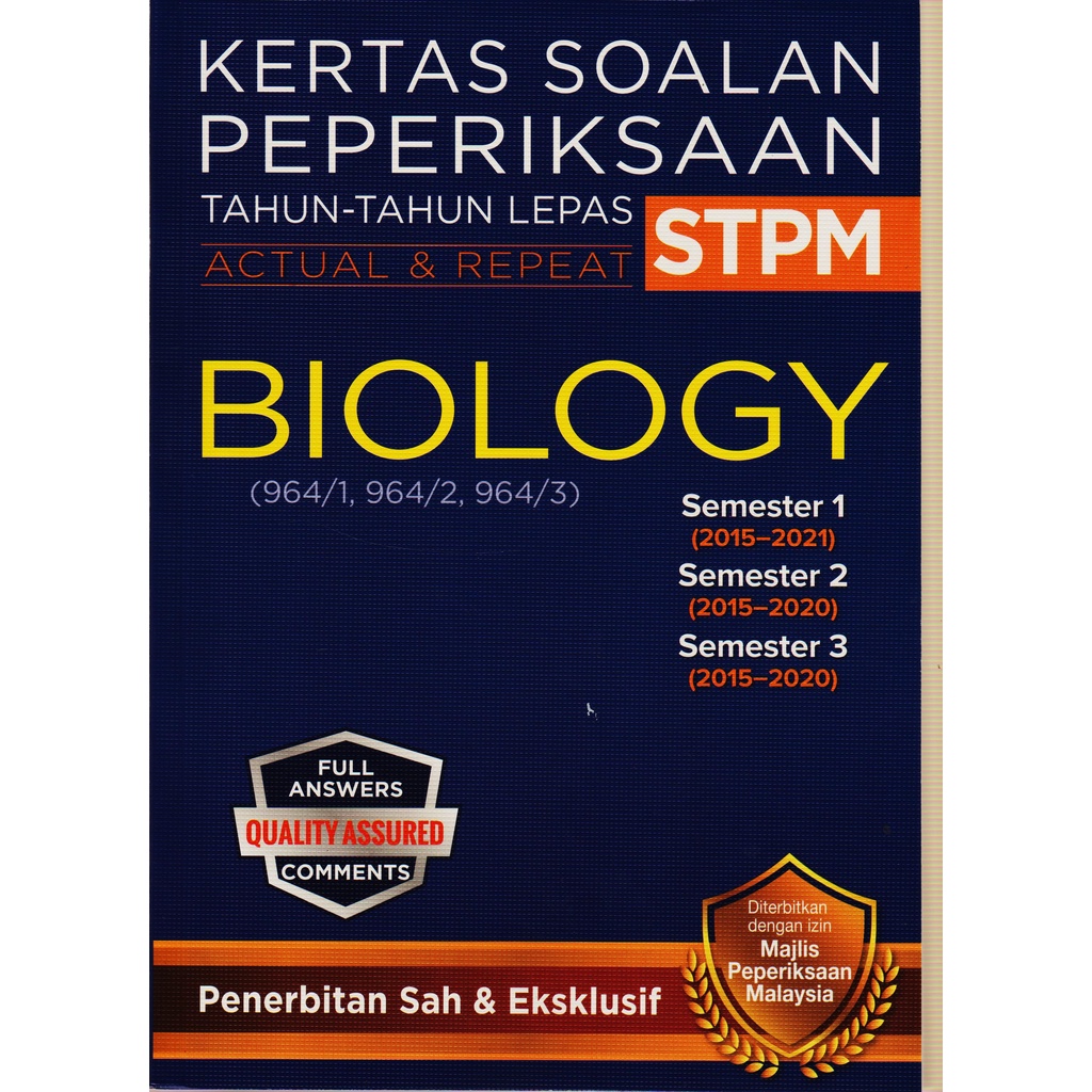 KERTAS SOALAN PEP. TAHUN-TAHUN LEPAS -STPM - BIOLOGY - SEM1/2/3 | Shopee Malaysia