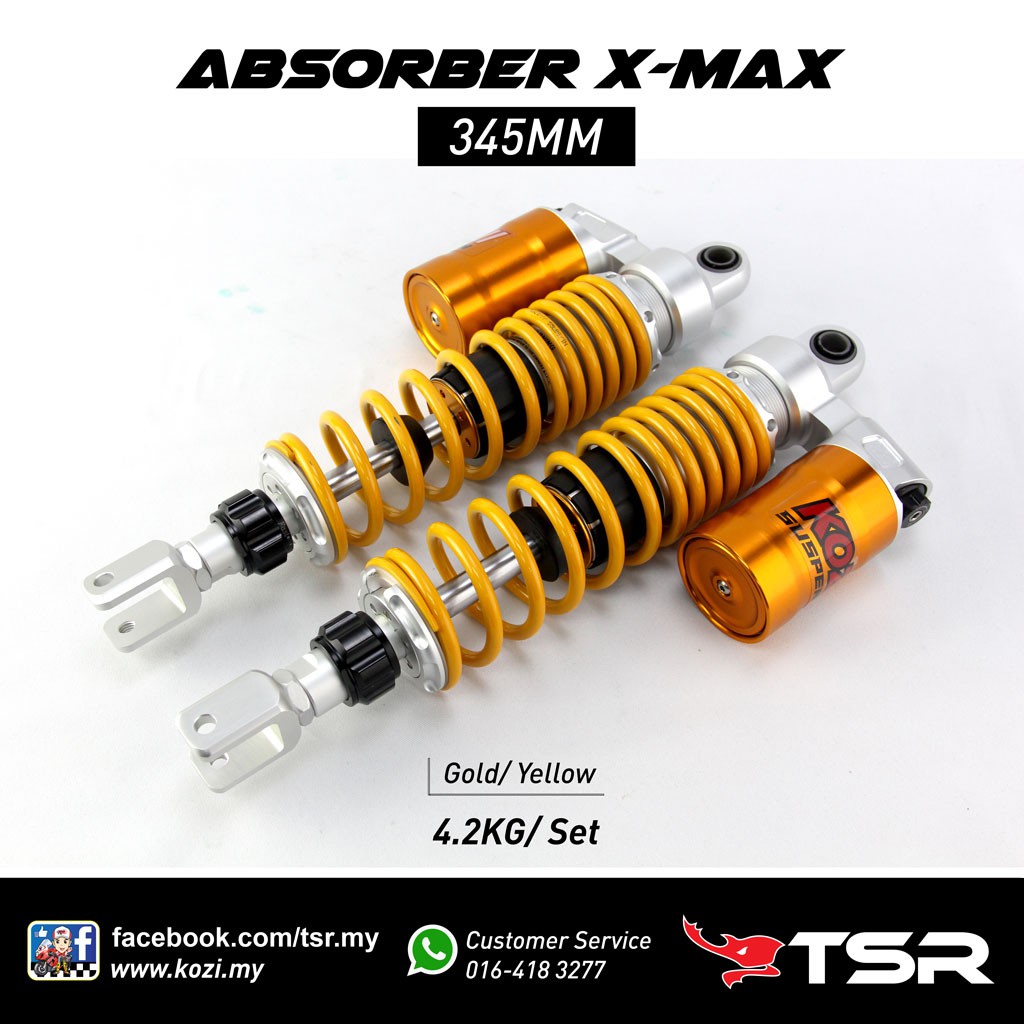 Yamaha XMAX XMAX250 KOZI TSR Adjustable Shock Absorber 345mm | Shopee ...