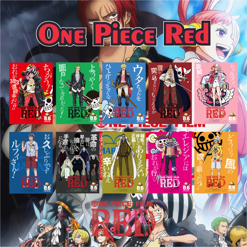 One Piece Anime Poster Red Movie Character Movie | Shopee Malaysia