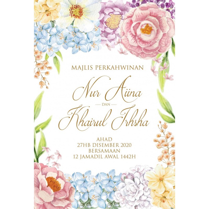 [TEMA GARDEN] Kad Jemputan Kahwin/Pelbagai Majlis Saiz:A6. Welcome ...