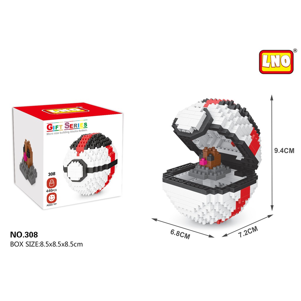 Nano Blocks Pocket Monster Bikachu Pokeball Building Blocks Pokemon ...