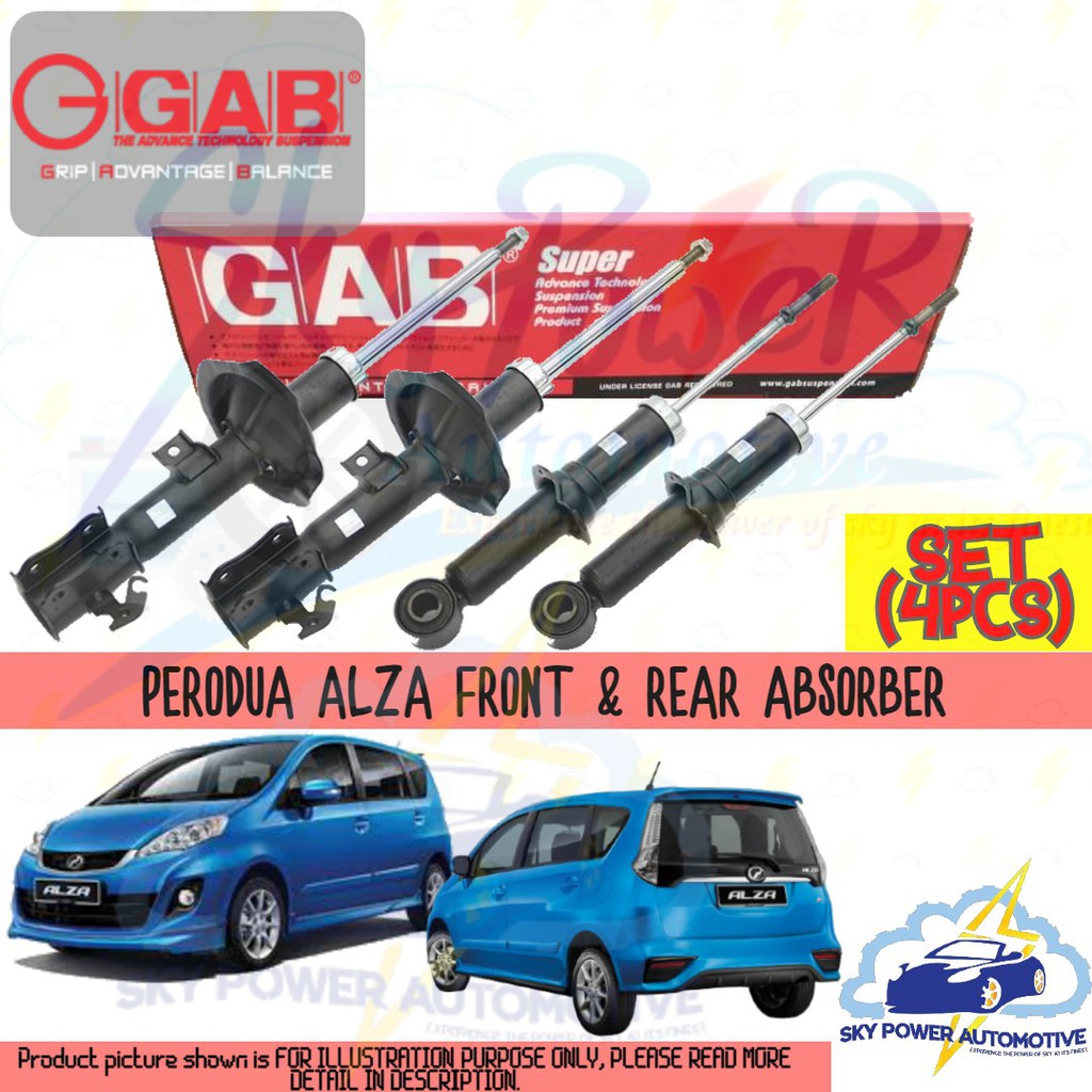 PERODUA ALZA (D46T) (2009-ON) GAB SUPER GAS SHOCK ABSORBER (SET 4PCS ...