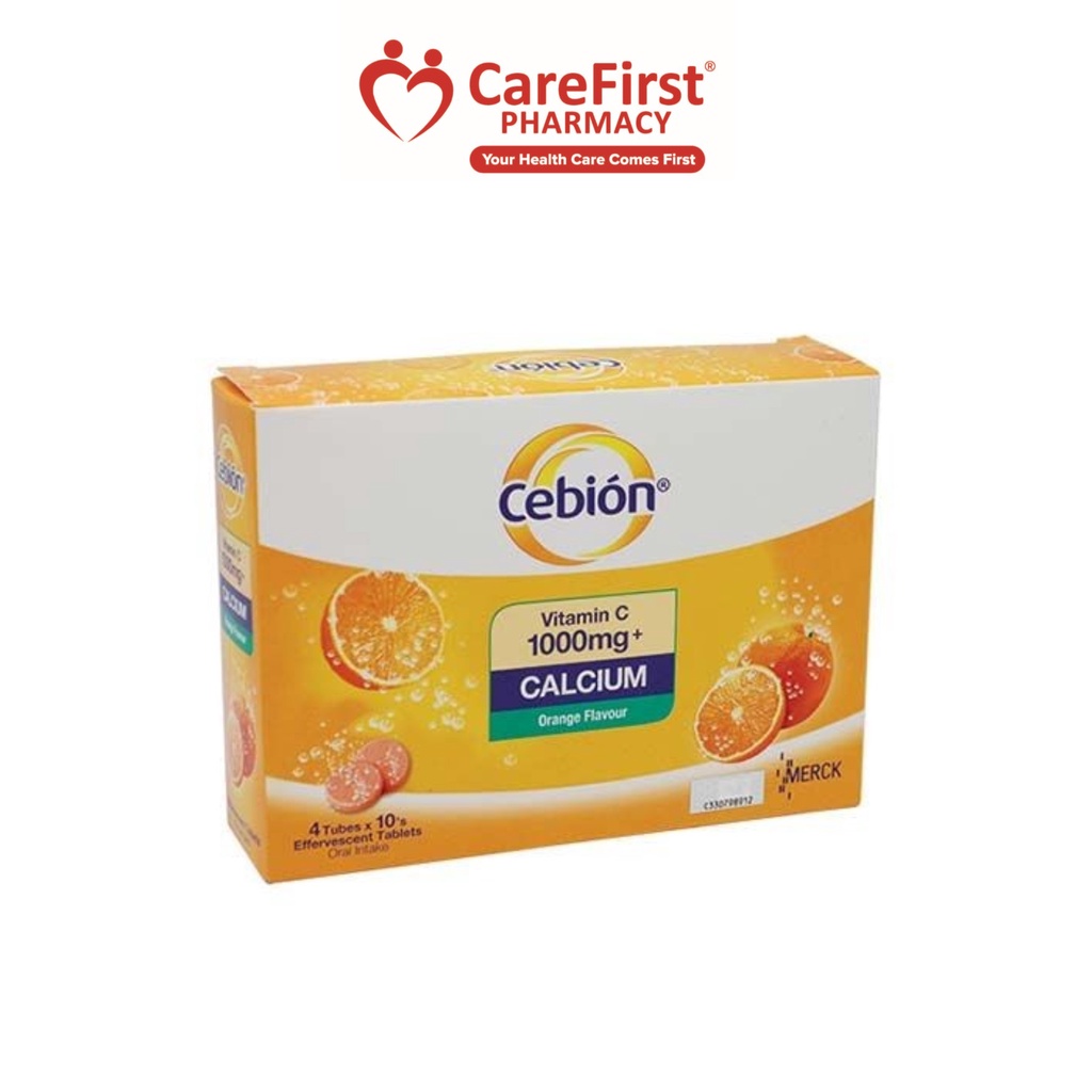 CEBION VITAMIN C 1000MG ORANGE + CALCIUM E EFFERVESCENT TABLET 4X10S (BOX) | Shopee Malaysia