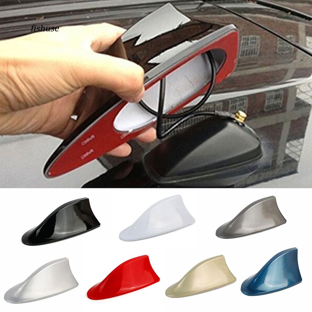 FHUE_Car Exterior Roof Shark Fin Adhesive Sticker Antenna FM/AM Signal ...