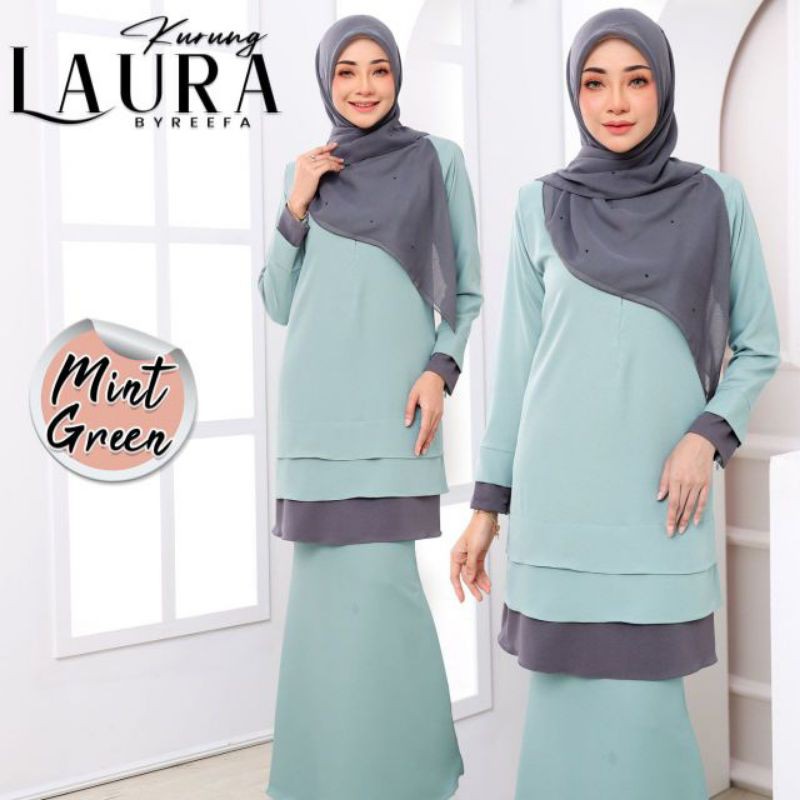 KURUNG LAURA MINT GREEN | Shopee Malaysia