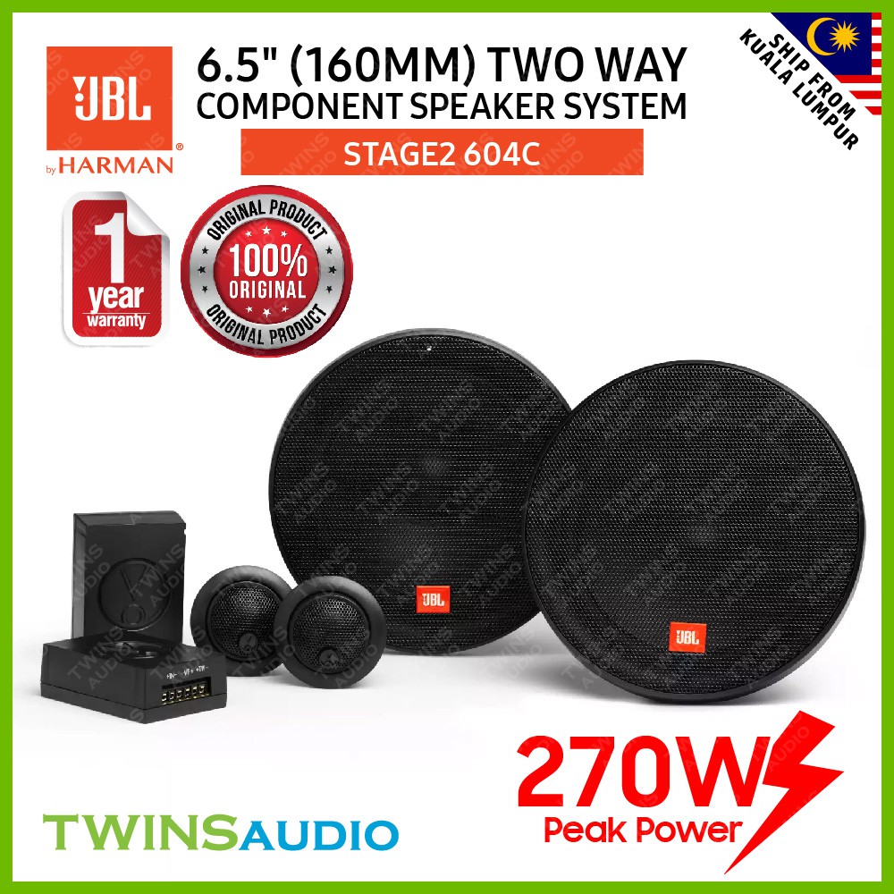 JBL Car Speaker 6-1/2" (160mm) Two Way Component Speaker System JBL Stage2 604C JBL 100% ...