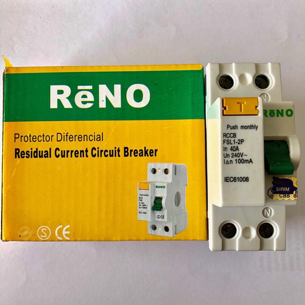 RENO ELCB 40A/100mA (RCCB) (SIRIM APPROVED) | Shopee Malaysia